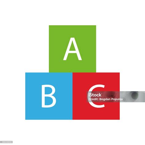 Abc 阻止向量圖示字母立方體與a B C字母在平面樣式向量圖形及更多串字圖片 串字 信息圖形 公寓 Istock