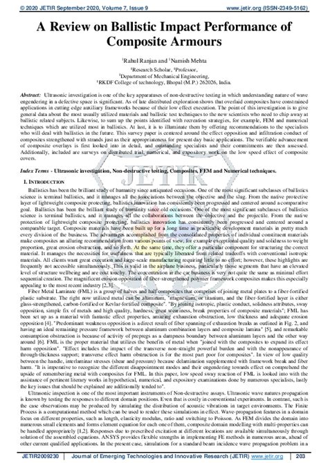 Pdf A Review On Ballistic Impact Performance Of Composite Armours
