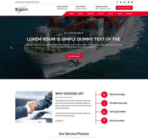 Import Export Website Templates