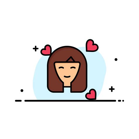 Girl Person Woman Avatar Women Business Flat Line Filled Icon Vector Banner Template 17986358