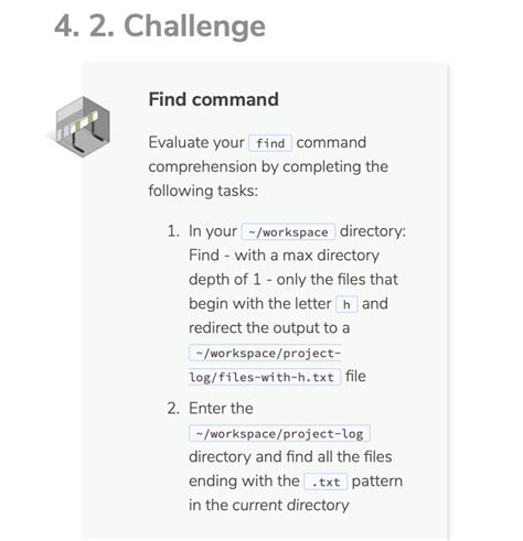 Solved 4 2 Challenge Find Command Evaluate Your Find Chegg