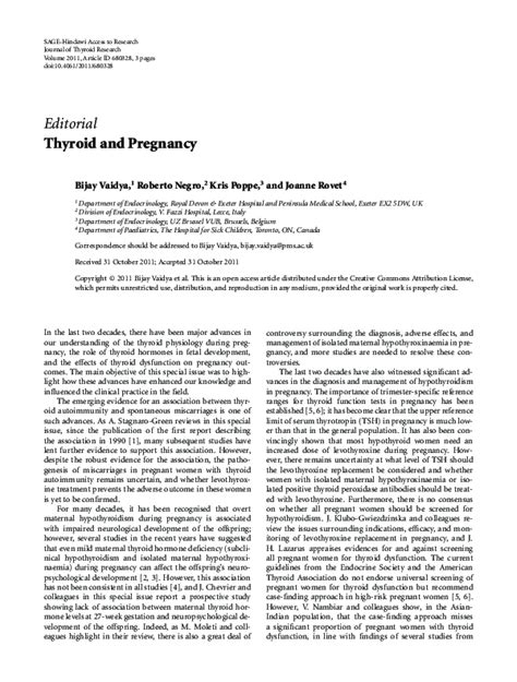 Pdf Thyroid And Pregnancy