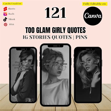 121 Too Glam Girly Quotes Instagram Stories Pinterest Pin Post Tiktok