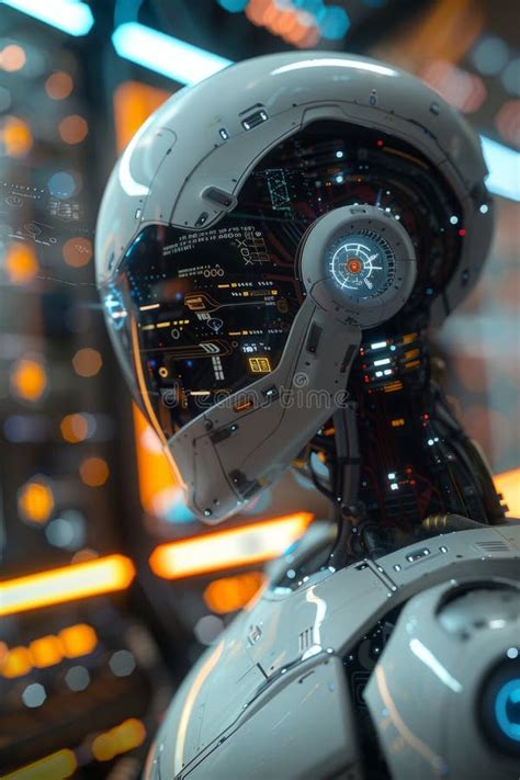 Ai Cyber Security Humanoid Robot Defends Against Network Attacks In Futuristic Command Center