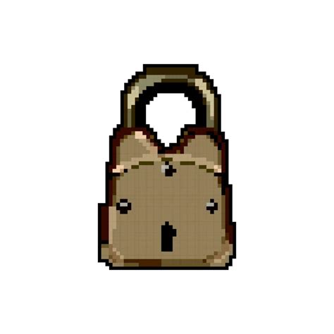 Protection Padlock Vintage Game Pixel Art Vector Illustration 23873967