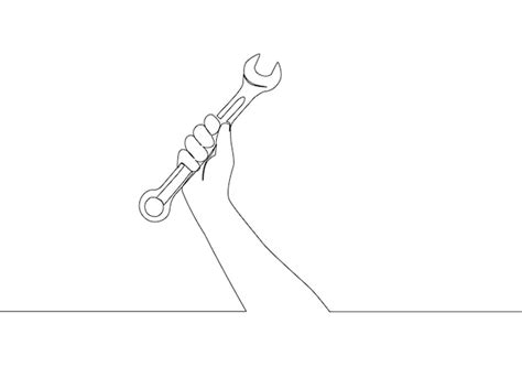 Premium Vector One Single Line Draw Of Man Holding Stainless Steel