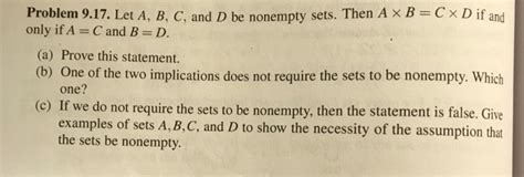 solved problem 9 17 let a b c and d be nonempty sets