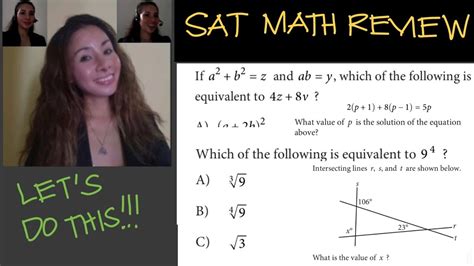 Sat Math Review Solved Math Problems By Jane Maciejewski Youtube