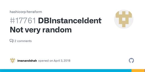 Dbinstanceidentifier Not Very Random · Issue 17761 · Hashicorpterraform · Github