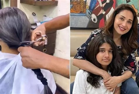 Video Madhuri Dixits Younger Son Ryan Donates Hair To Cancer Society