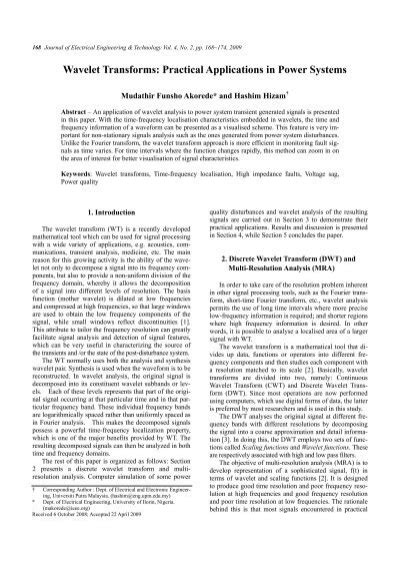 wavelet transforms practical applications in power systems jeet