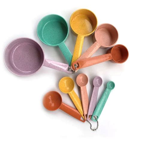 Measuring Cups And Spoons Set Made From Wheat Straw Lets Go Eco Inc
