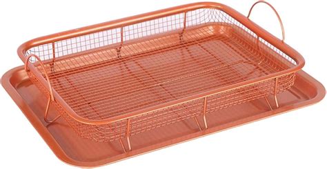 Air Fryer Basket For Oven Stainless Steel Air Fryer Crisper Tray Non