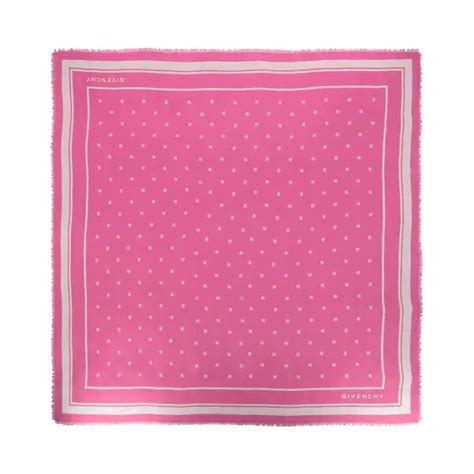 Givenchy 4g Shawl In Cashmere And Silk Pink Ivory Multicolor