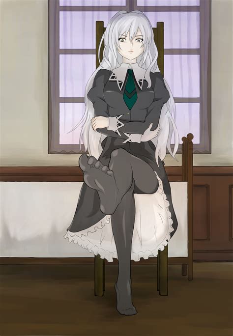 Safebooru Dress Feet Hanazono Shizuma Highres Necktie Pantyhose Pov