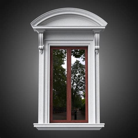 Classical Window With Curved Pediment 3d Model Cgtrader