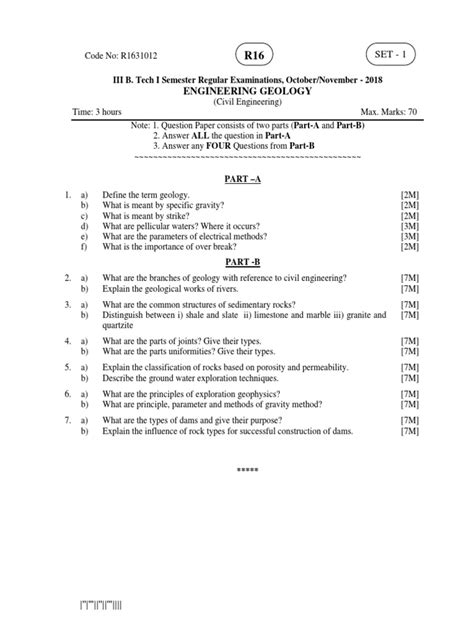 Engineering Geology Questions Pdf Geology Rock Geology