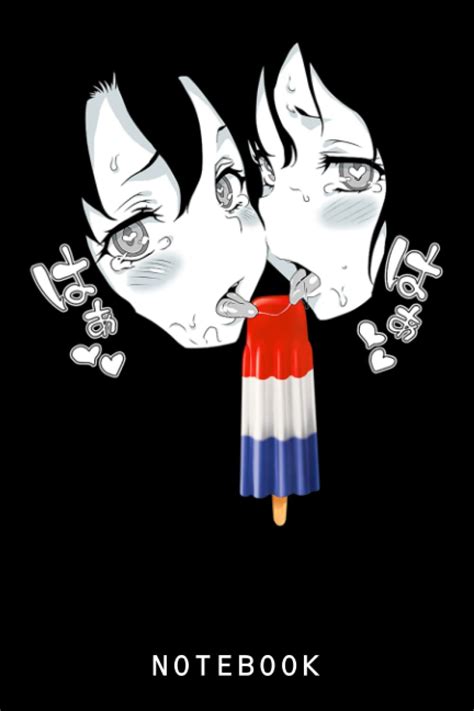 Ahegao Face Anime Manga Hentai Popsicle Lined 6x9 120 Pages College