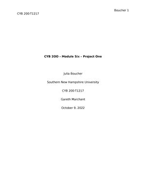 CYB 200 Module Four Activity Jules Boucher Boucher 1 CYB 200 Module