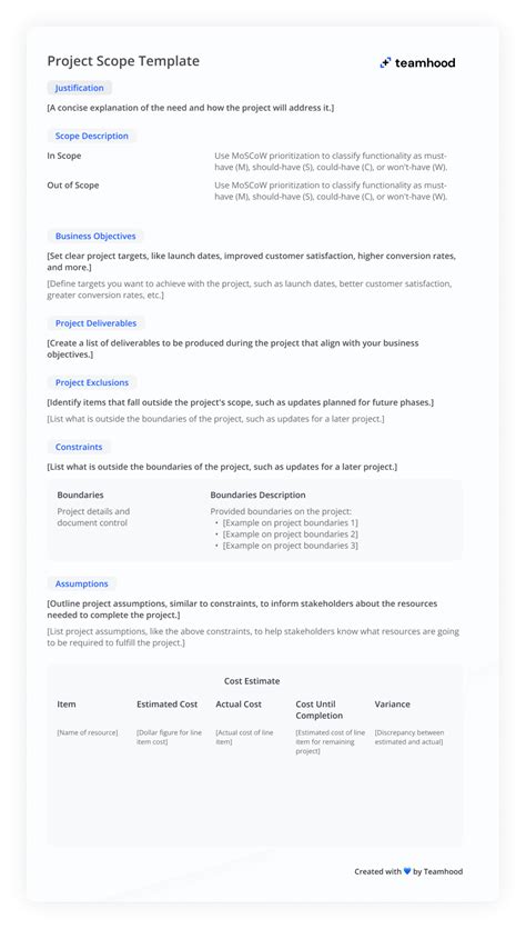 What Is Project Scope Definition Free Template