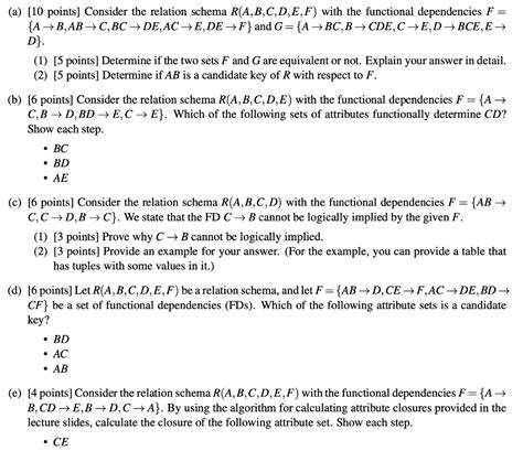 solved a [10 points] consider the relation schema