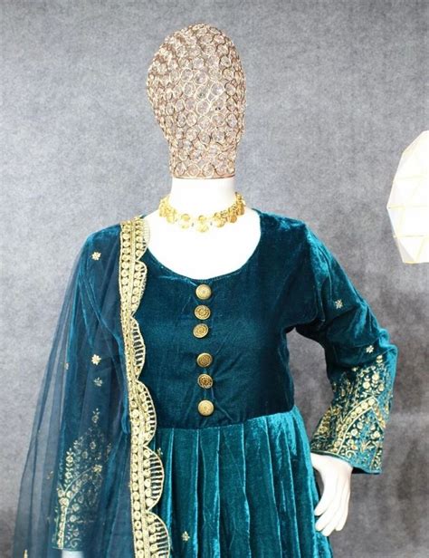 Chiffon Embroidered PARTY WEAR VELVET EMBROIDEYR SEQUENCE WORK GOWN
