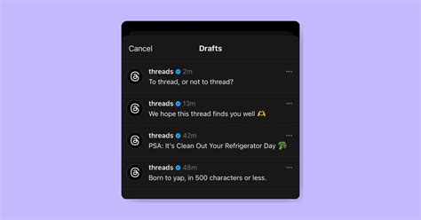 Threads Introduces Post Draft Feature With 100 Draft Storage Limit
