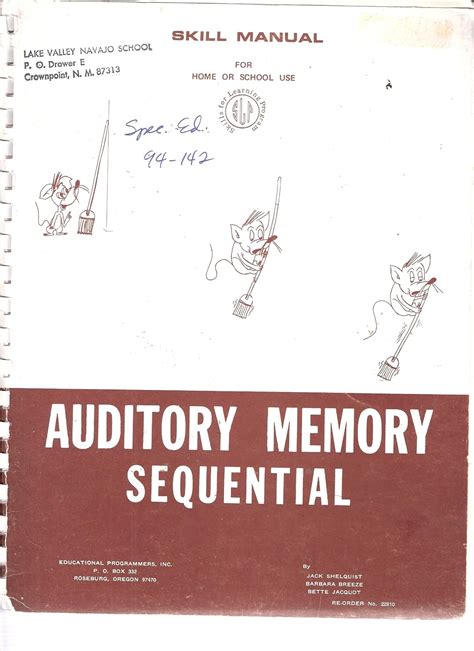 Auditory Memory Sequential Skill Manual Books