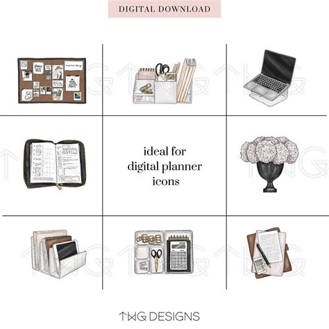 Planner Peace Clipart Collection Twg Designs