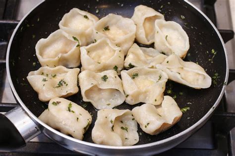 Traditional Polish Dumplings In Frying Pan Stock Image Image Of Dish