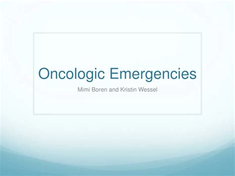 Ppt Oncologic Emergencies Powerpoint Presentation Free Download Id