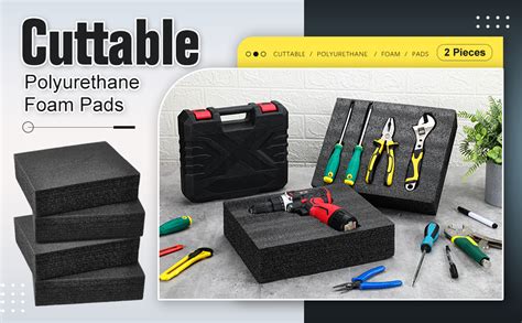 Hoolerry 2 Pcs Customizable Polyethylene Foam Packing Inserts For Cases Thick