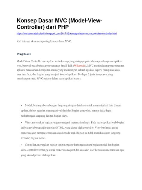 Konsep Dasar Mvc Pdf