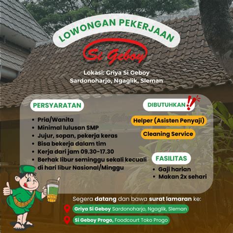 Lowongan Kerja Helper Cs Di Si Geboy Lokerjogjaid