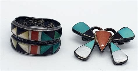 Zuni Ring And Zuni Butterfly Pin
