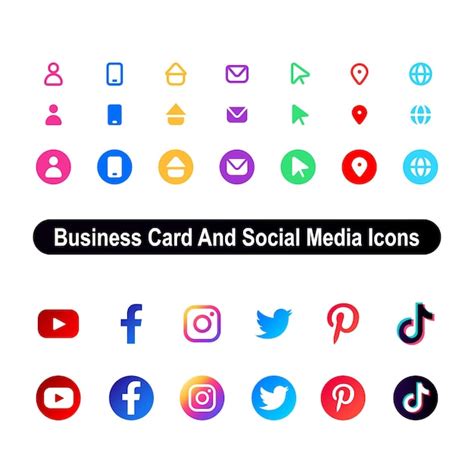 Premium Vector Business Card And Social Media Icons