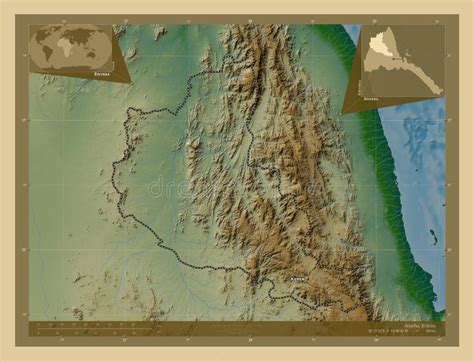 Anseba Eritrea Physical Labelled Points Of Cities Stock Illustration