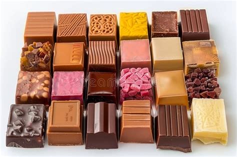 Assorted Chocolate Squares With Colorful Patterns Perfect For A Rich And Indulgent Dessert