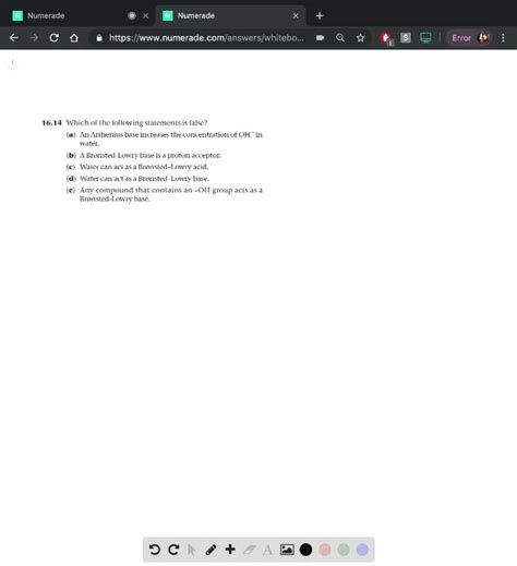 Solved Which Of The Following Statements Is False A An Arrhenius Base Increases The