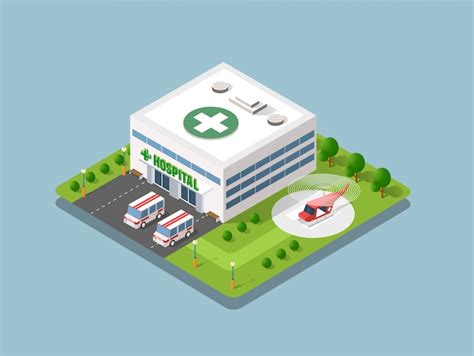 Premium Vector Hospital Isometric 3d Building