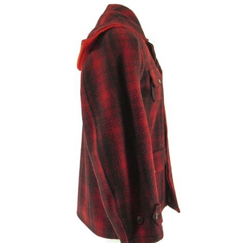 Vintage 40s Woolrich Hunting Jacket 40 Shadow Plaid Zip Split Hooded Wool The Clothing Vault