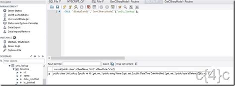Generate C Sharp Model Class From MySQL Table Code Copy