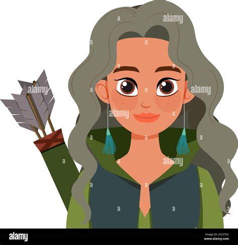 Illustration Of An Elf Archer With Arrows Stock Vector Image And Art Alamy