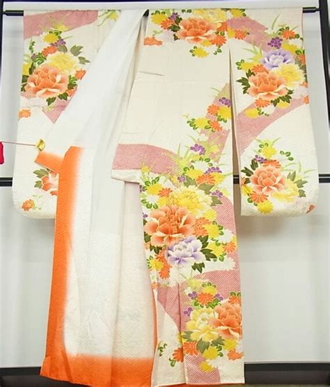 Fu001 Vintage Furisode Kimono Wedding Kimono Japan Gem