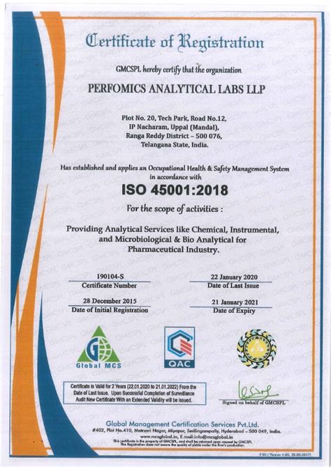 Accreditations Perfomicslabs