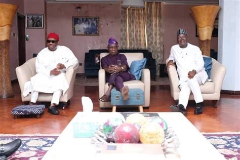 Photo Story Wike Makinde Ortom Meet Obasanjo Over 2023 Election