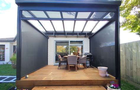 Gable Roof Canopy With Ziptrak® Outdoor Blinds In Orewa By Canopy Tech