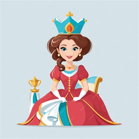 Premium Vector Queen Cartoon Vector