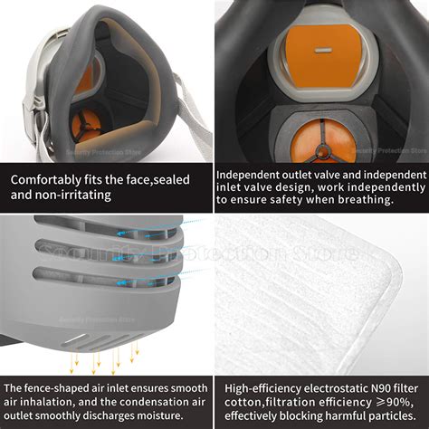 21in1 Dust Mask Carbon Filter Cotton Respirator Half Face Dust Proof
