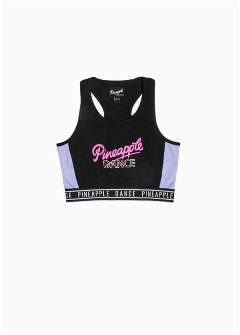 Girls Pineapple Black Dance Crop Top 5 13yrs Matalan
